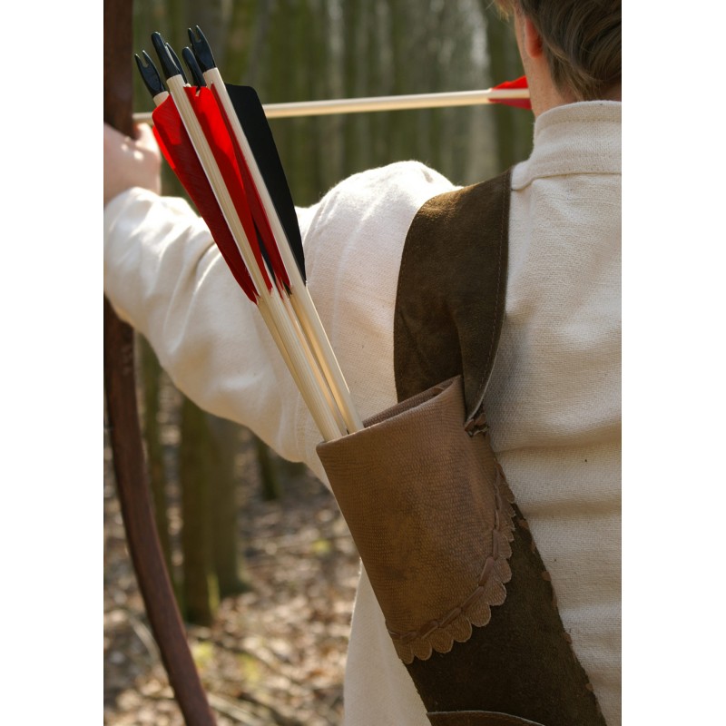 Aljaba Medieval De Cuero Para Las Flechas Del Arquero.