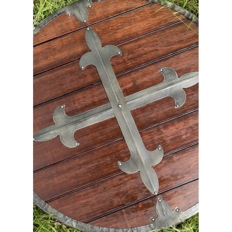 Escudo Medieval Circular Hecho En Madera E Hierro