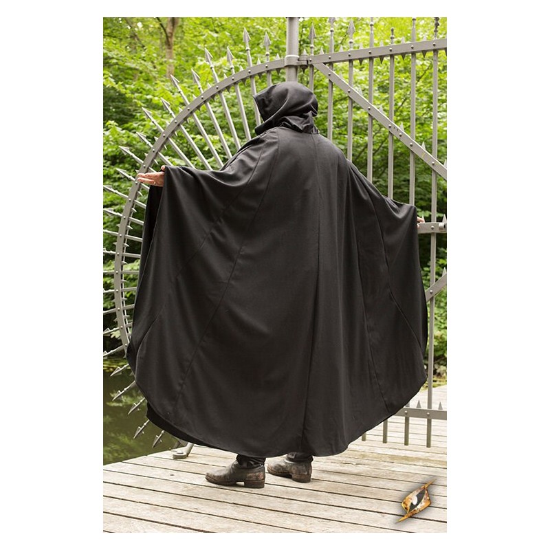 Mantello medievale in lana nera.